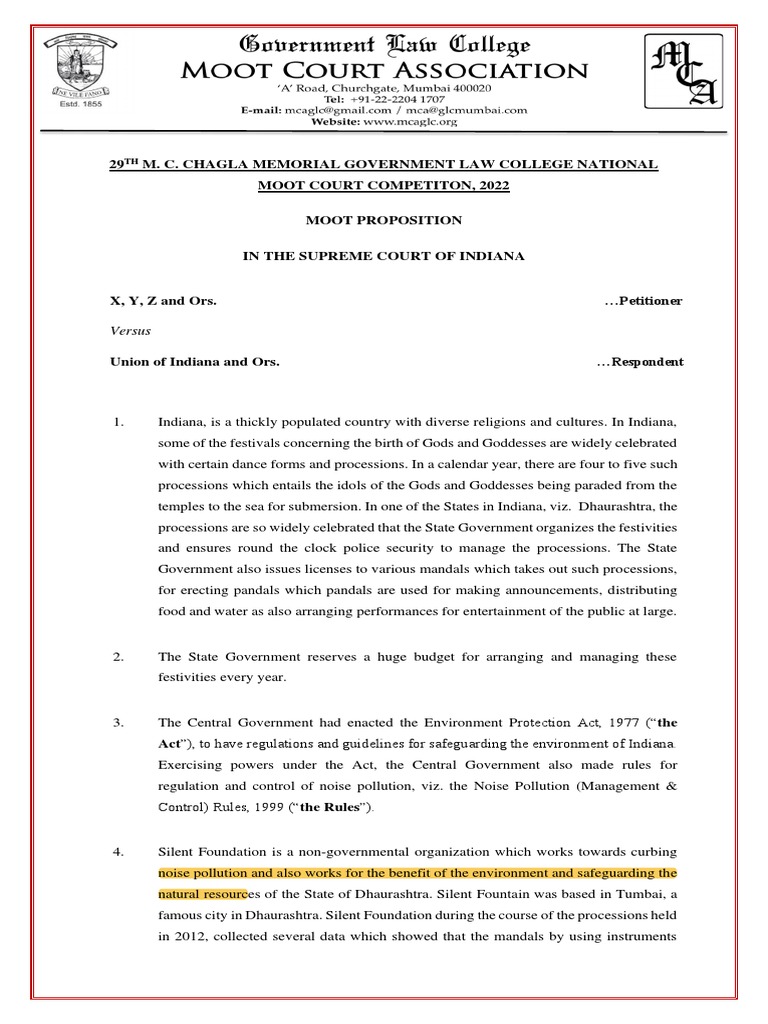 Indiana Noise Pollution Moot Case | PDF | Mootness | Complaint