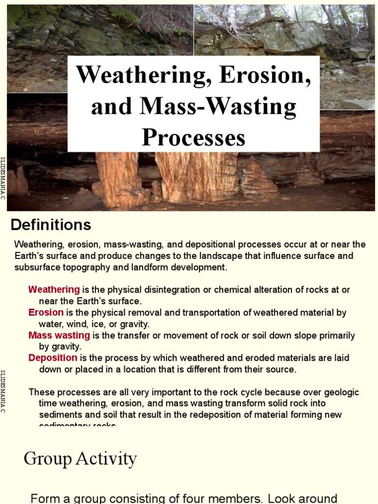 Weathering, Erosion, and Mass-Wasting Processes | PDF | Erosion ...