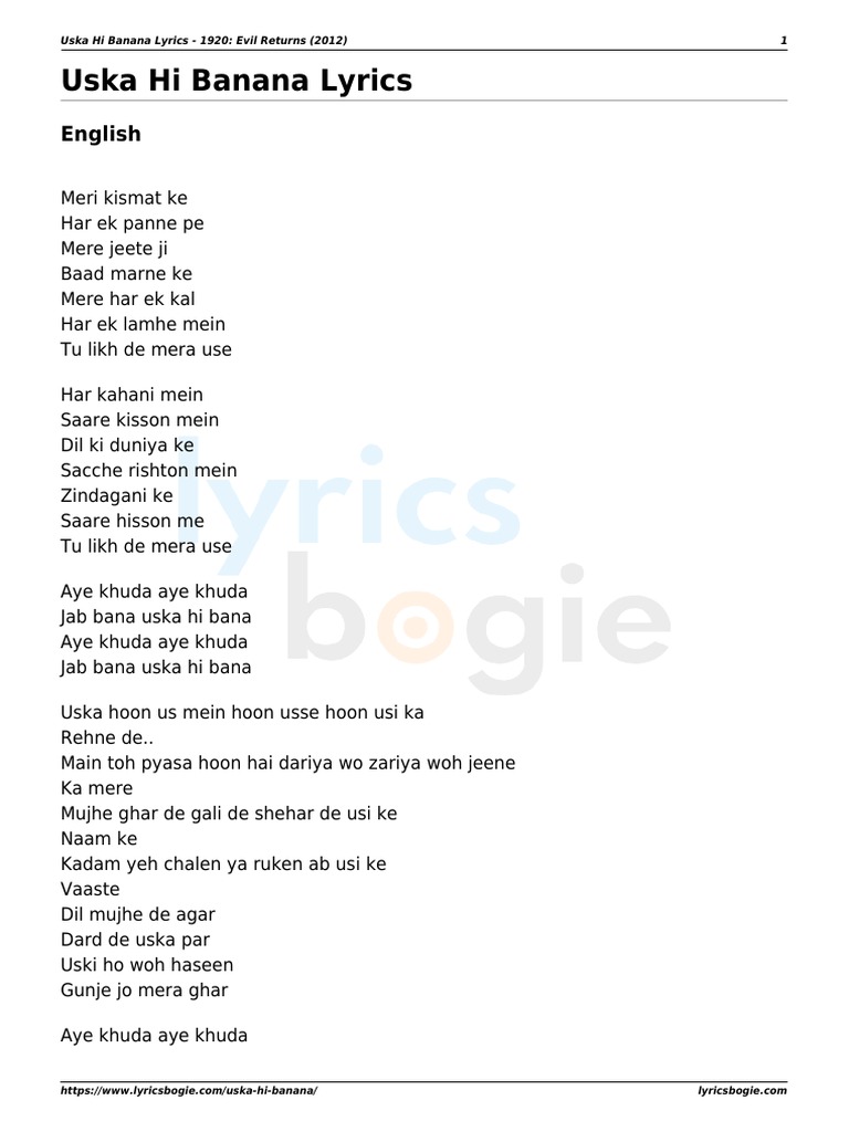 Uska Hi Banana | PDF