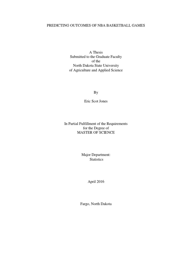Predicting Outcomes of NBA Basketball Games | Download Free PDF | Errors And Residuals ...
