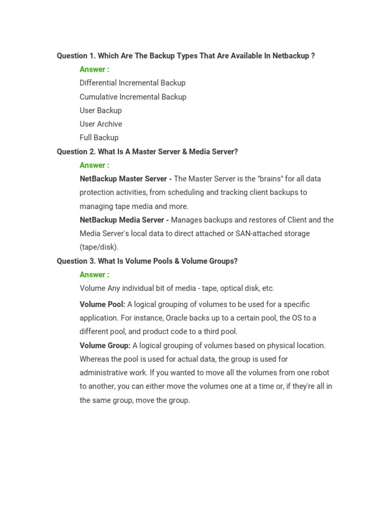 NetBackup Questions | PDF | Backup | Computing