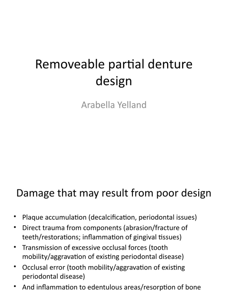 Partial Denture Design | PDF | Medical Specialties | Dentistry Branches