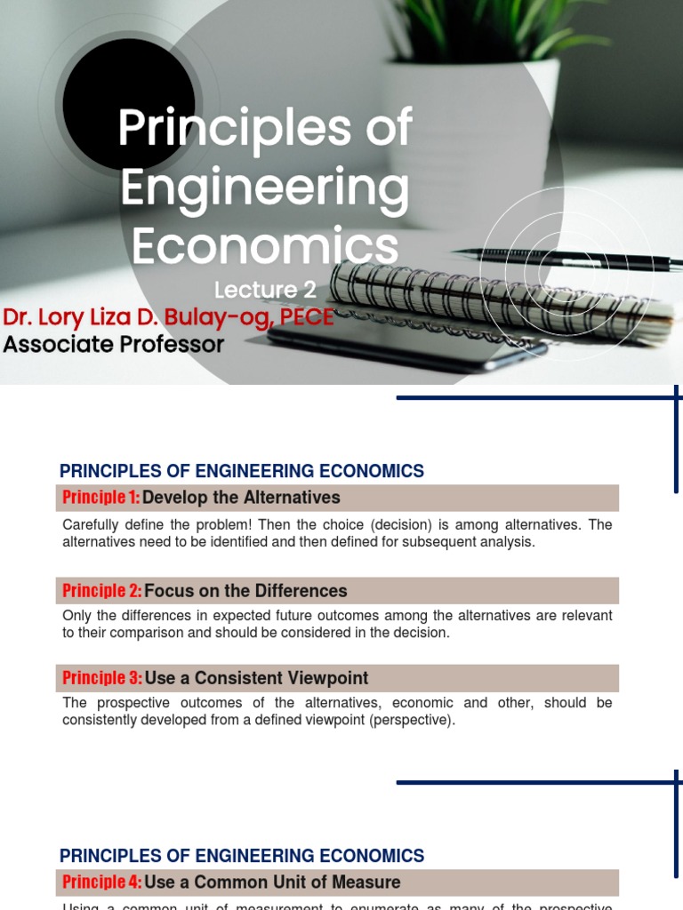 Lecture2 Es301 Engineering Economics Pdf