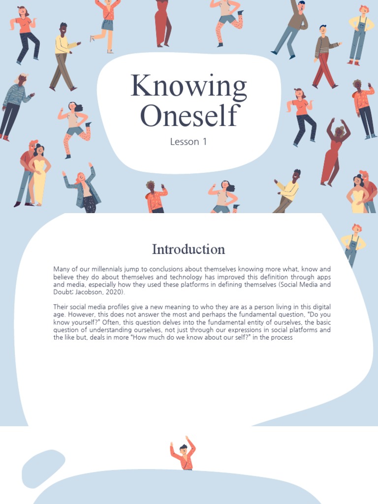 Lesson 1 Knowing Oneself | PDF | Self Concept | Self