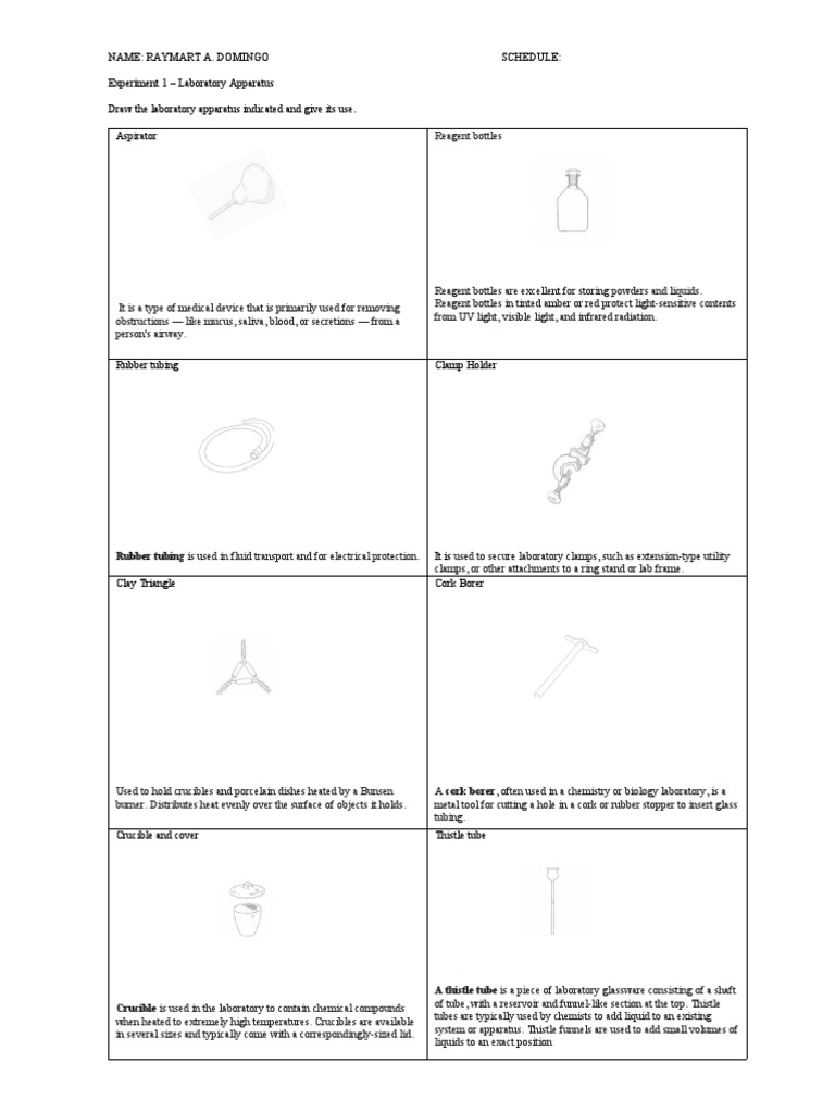 Experiment 1 - Laboratory Apparatus 1 | PDF | Filtration | Liquids