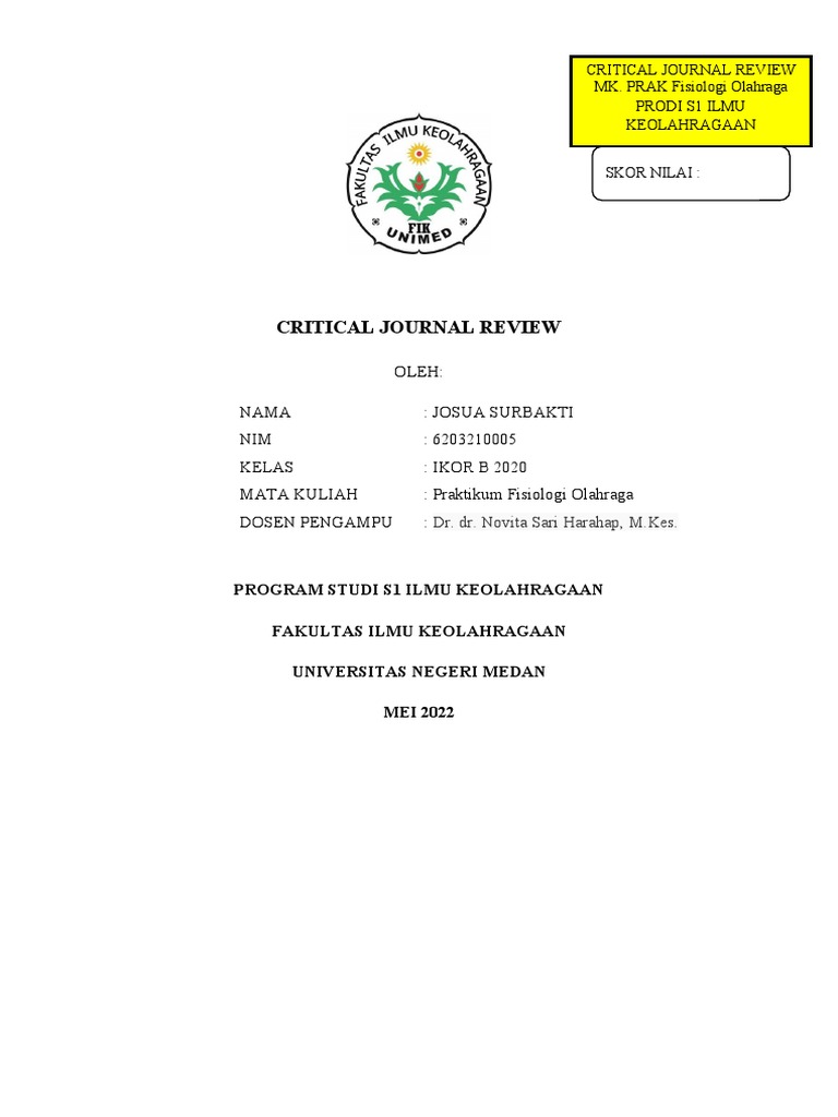 CJR Fisiologi Josua Surbakti 6203210005 Ikor B 2020 | PDF