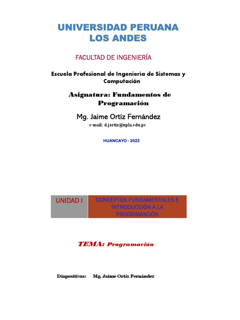 Fundamentos Semana 02 1 Programacion Pdf Descargar Gratis Pdf