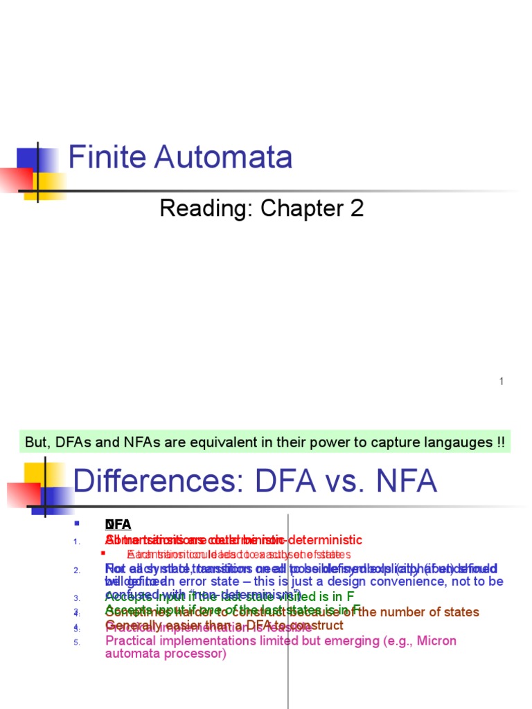 DFA vs NFA: Key Differences Explained | PDF | Mathematics | Models Of ...
