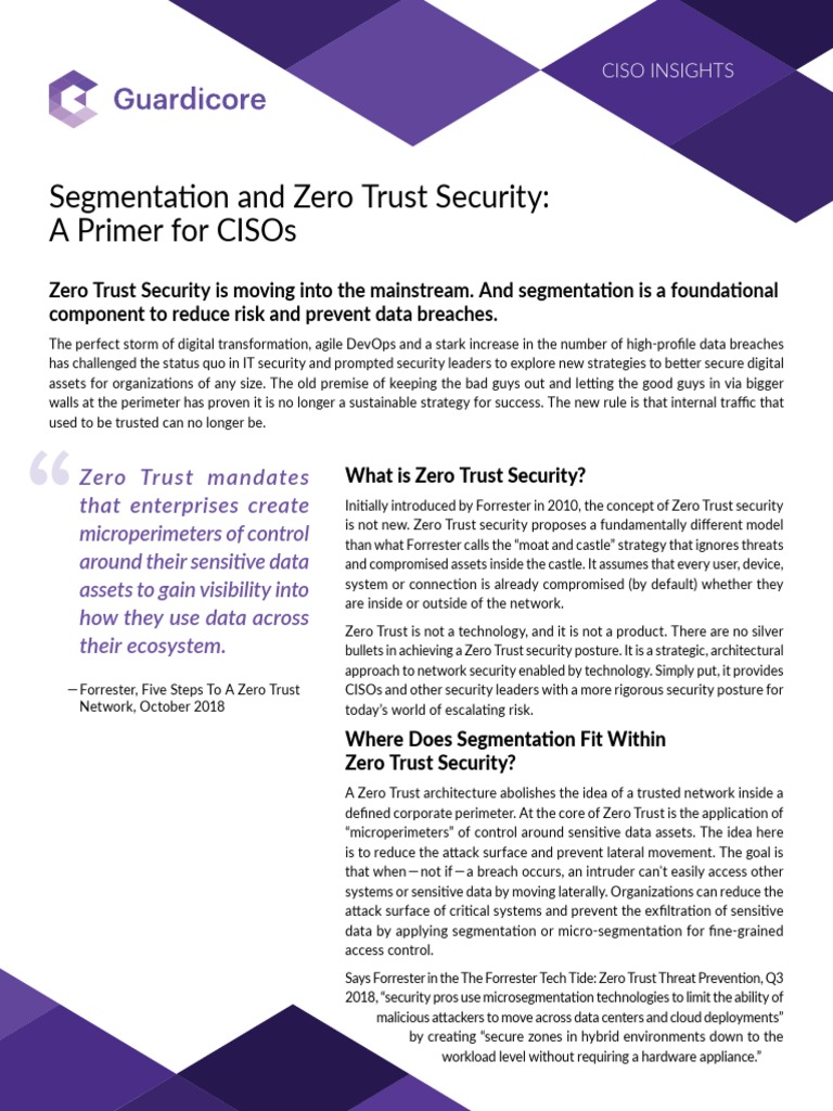 CISO Segmentation Zero Trust - Security Solution Brief | PDF | Computer ...