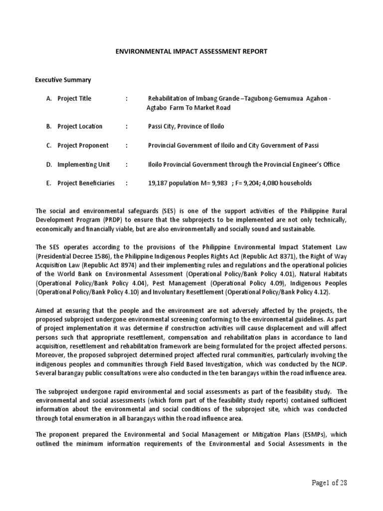 EIA | PDF | Road | Soil