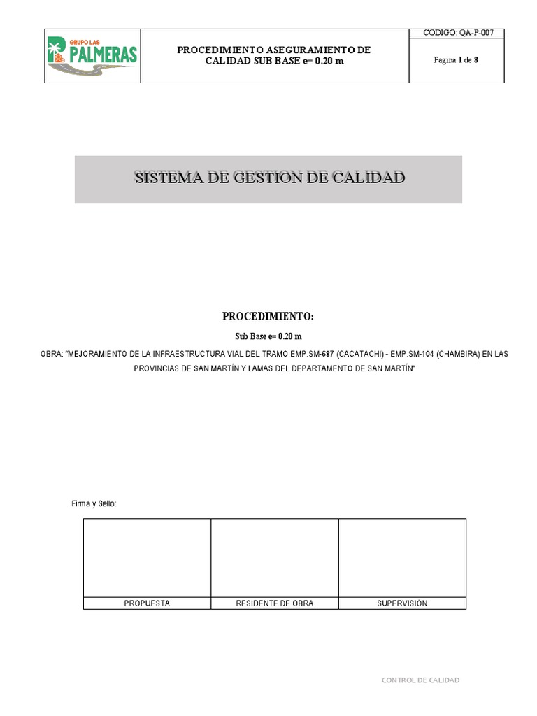 04.03.01 Prot Sub Base | PDF | Calibración