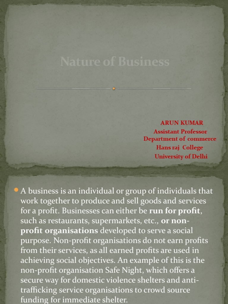 3 Nature of Business | PDF | Business | Risk