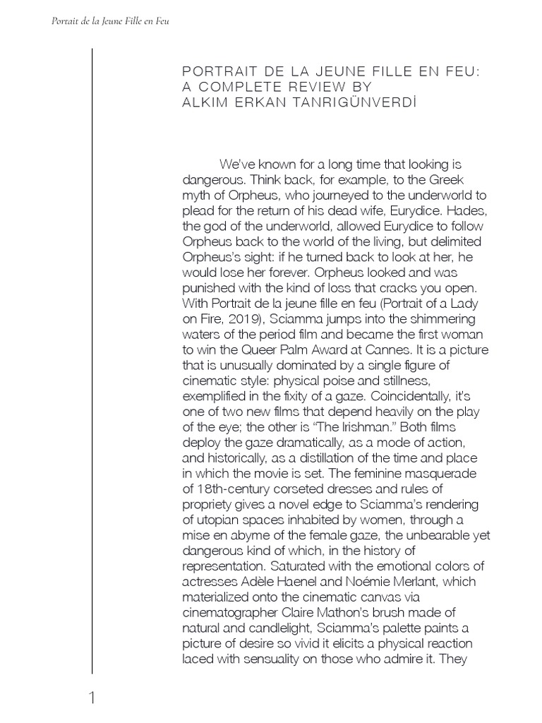 Portait de La Jeune Fille en Feu | PDF | Portrait Painting