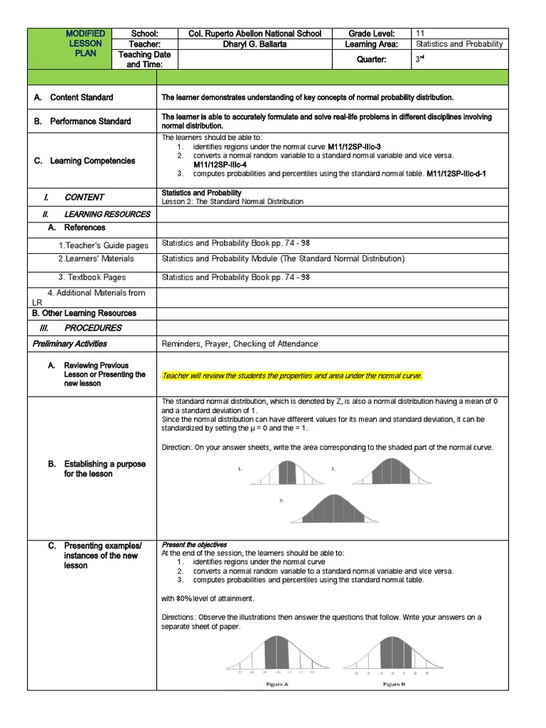 Q3 M3 Lesson 2 | PDF | Standard Deviation | Normal Distribution