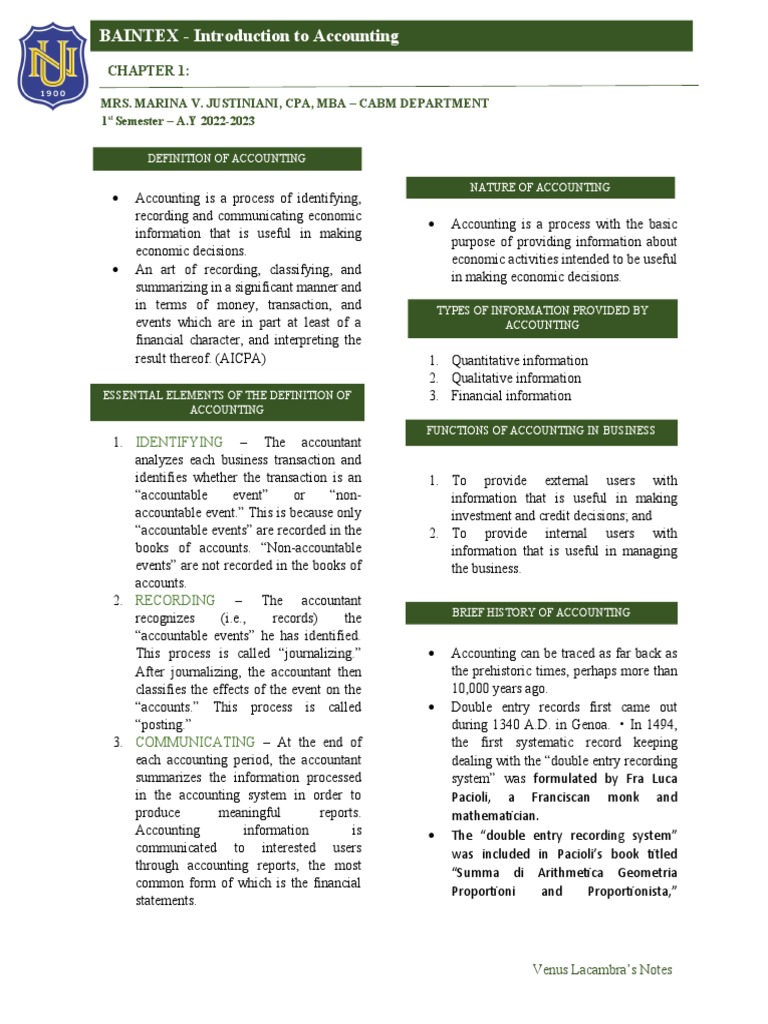 (C1) Introduction To Accounting | PDF