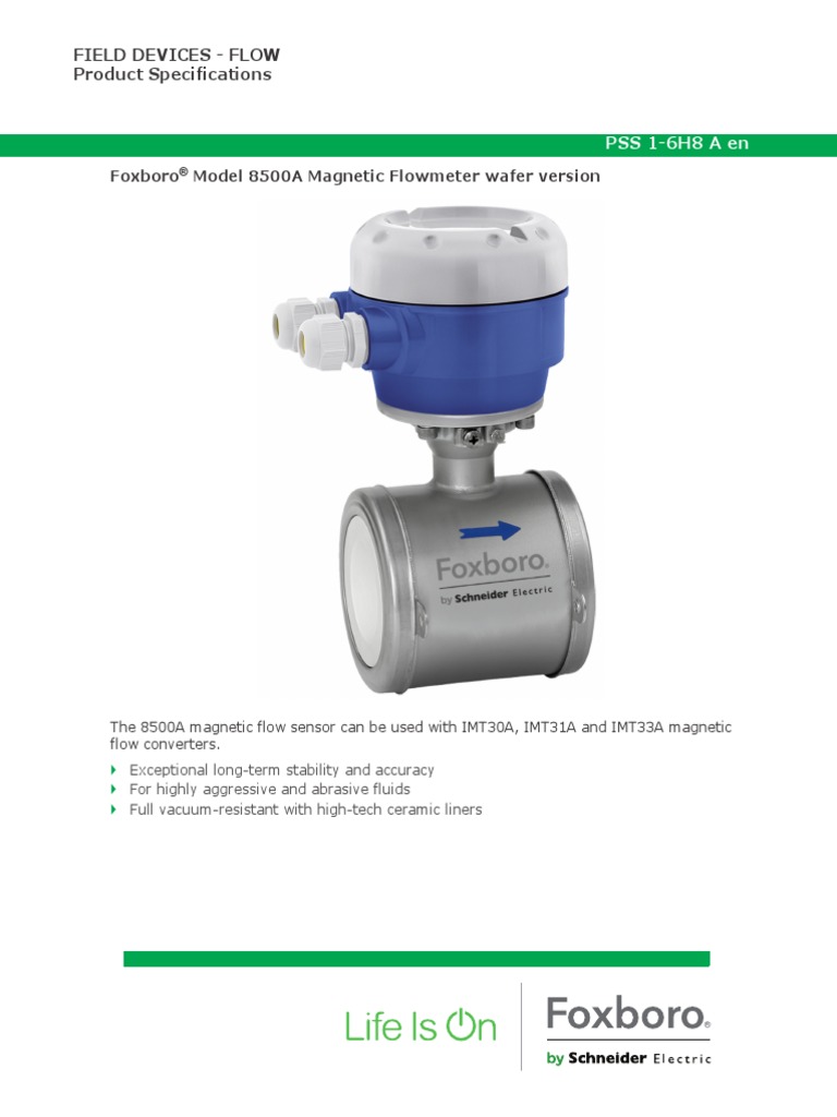 Pss 1-6h8a A 8500A (Ceramic) | PDF | Flow Measurement | Electricity