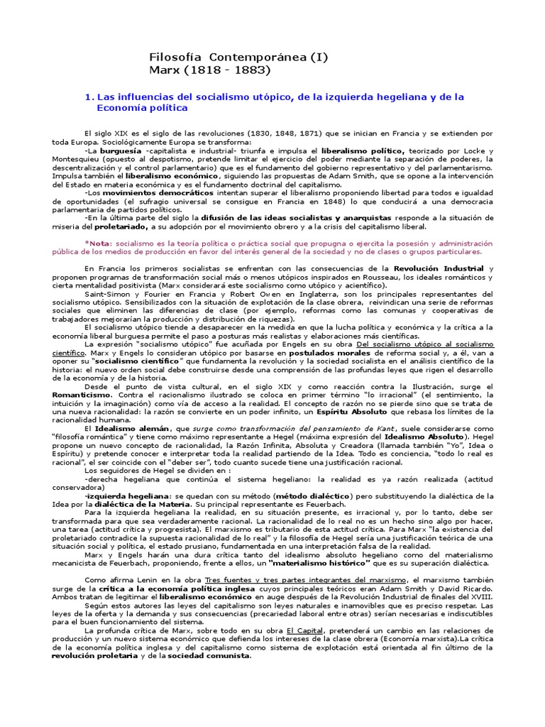 Apuntes Marx3 | PDF | Karl Marx | La teoría de la alienación de Marx