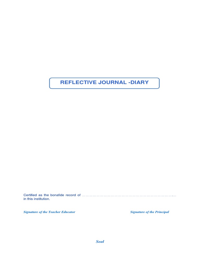 Reflective Journal Diary Entry | PDF