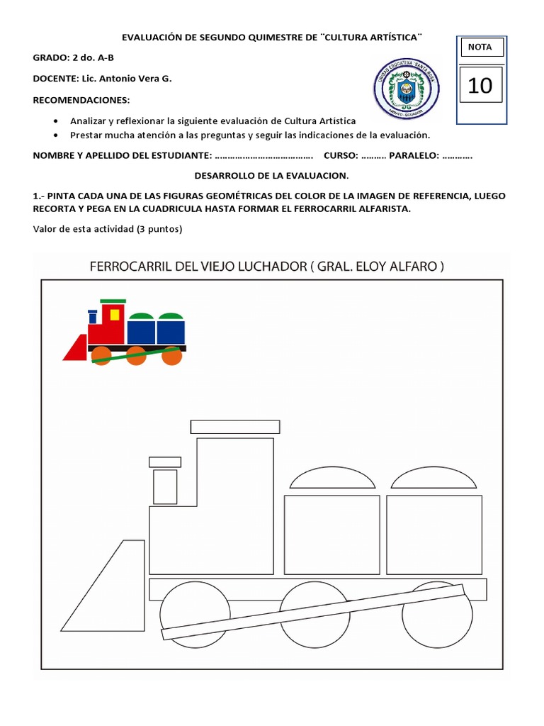 EVALUACION DE CULTURA ARTISTICA SEGUNDO QUIMESTRE Segundo | PDF | Prueba (evaluación)
