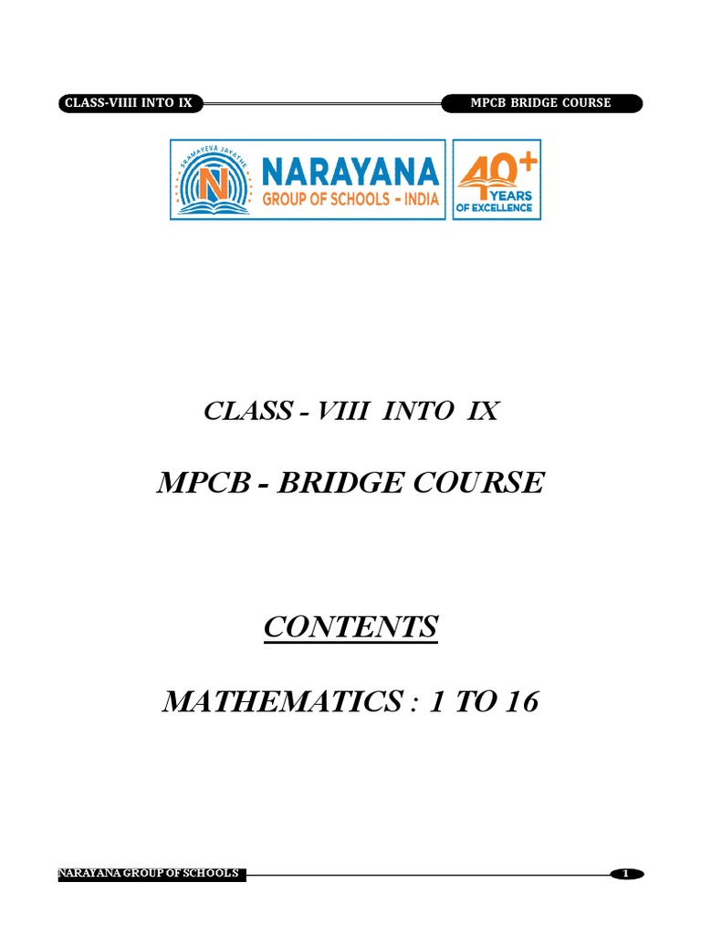 Maths Material Bridge Course | PDF
