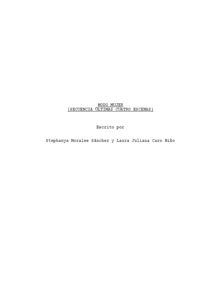 Guión Primer Capítulo-Modo Mujer | PDF | Comida y bebida | Cocina