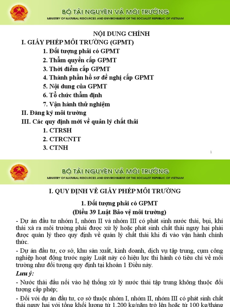 Chuyen de GPMT, ĐKMT Và QLCT | PDF