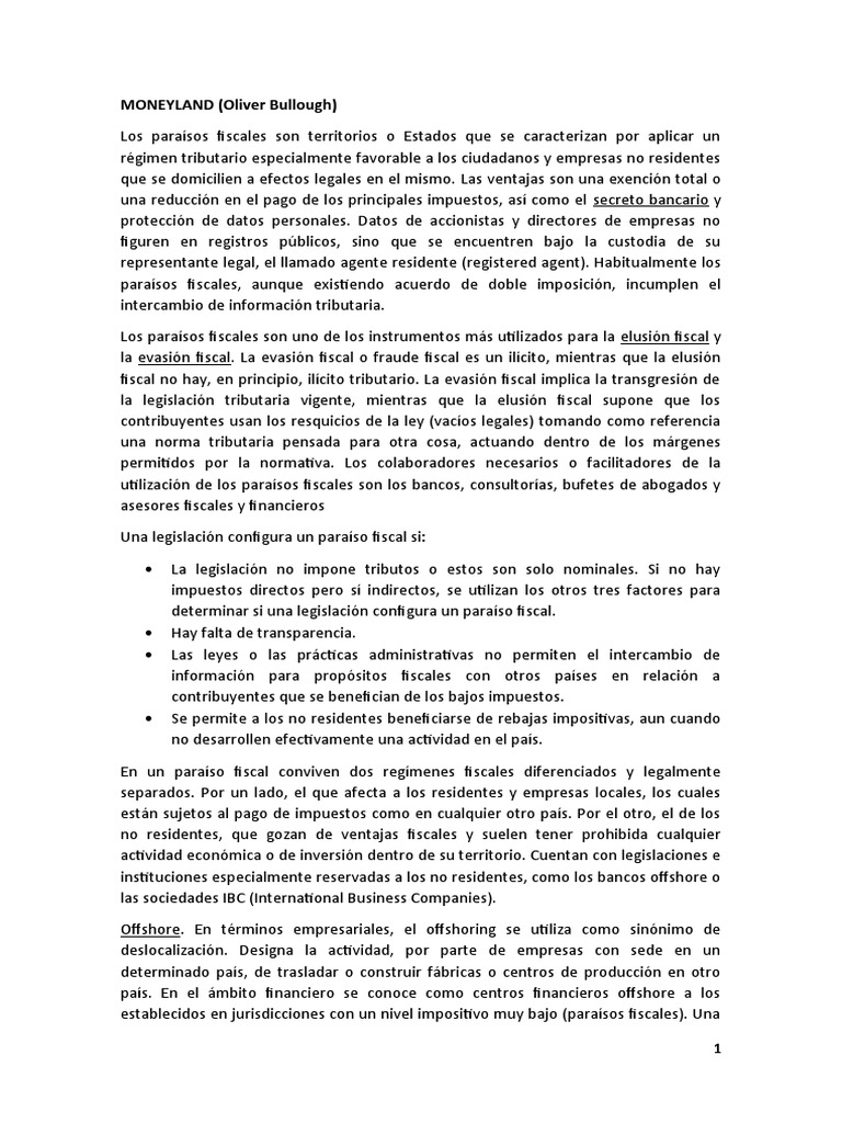 Moneyland | PDF | Paraíso fiscal | Dólar de los Estados Unidos