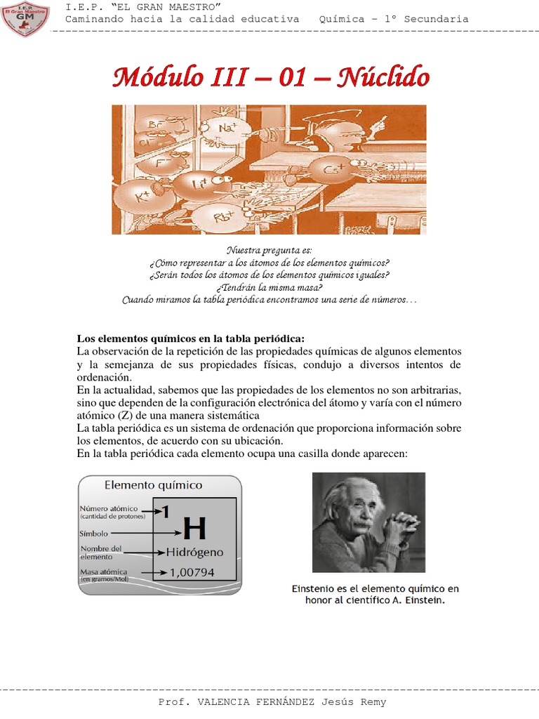 Módulo III - 01 - Núclido - Teoría | Descargar gratis PDF | Química ...