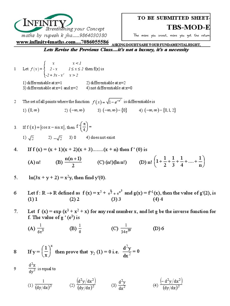TBS Mod-E | PDF | Complex Analysis | Mathematical Concepts