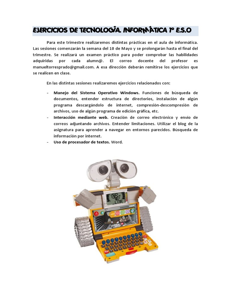 Ejercicios de Tecnología. Informática | PDF | Archivo de computadora | Internet