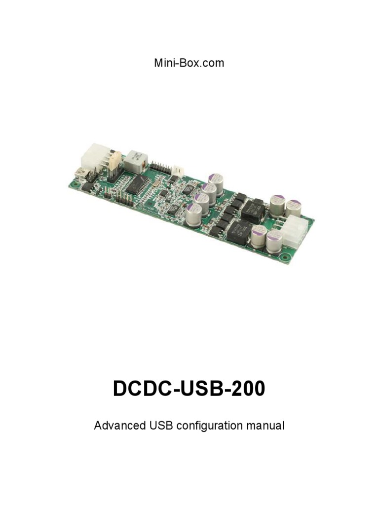 PWR DCDC USB 200 Advanced USB Configuration Manual | PDF | Usb | Parameter (Computer Programming)