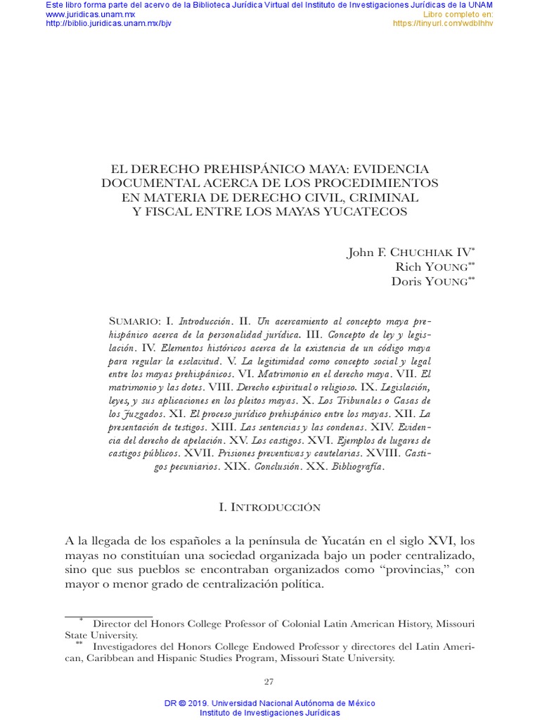Derecho Prehispánico Maya | PDF | Esclavitud | Matrimonio