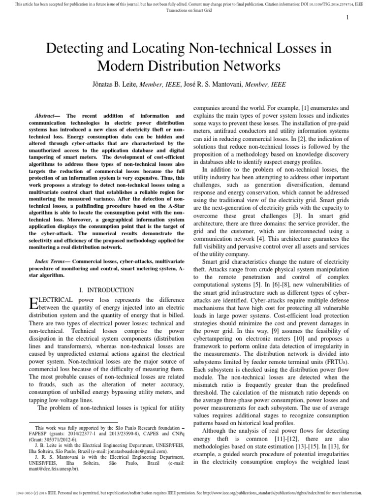 Detecting and Locating Non-Technical Losses in Modern Distribution ...