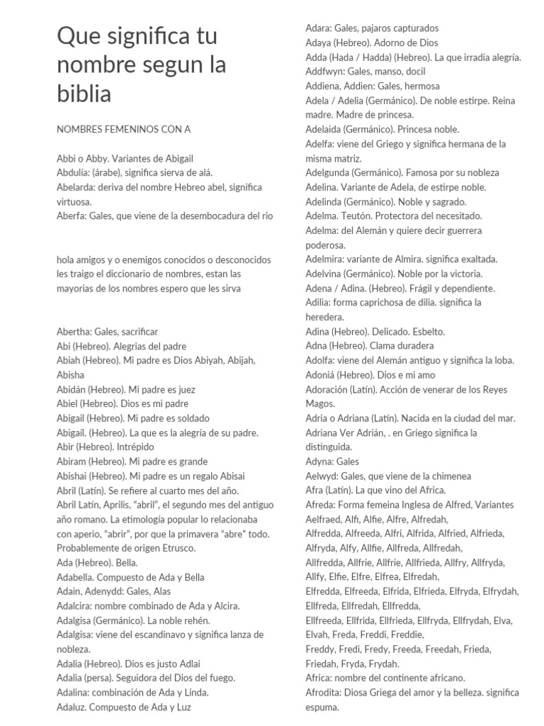 Que Significa Tu Nombre | PDF | Abrahán