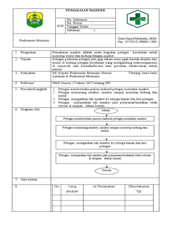 FIX SOP APD - Pemakaian-Masker | PDF