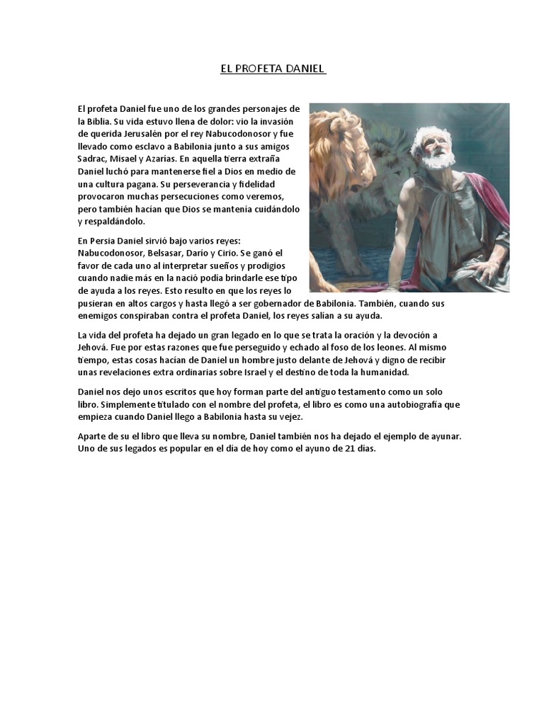 Vida y legado del profeta Daniel | PDF | Religión y espiritualidad