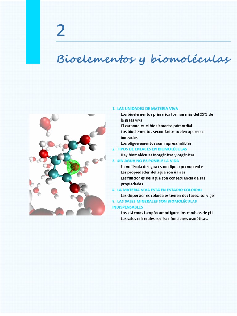 Tema 02. Bioelem y Biomol - Desarrollado | PDF | Solución tampón | Enlace químico