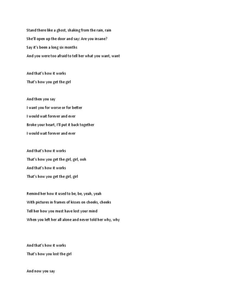 How You Get The Girl | PDF