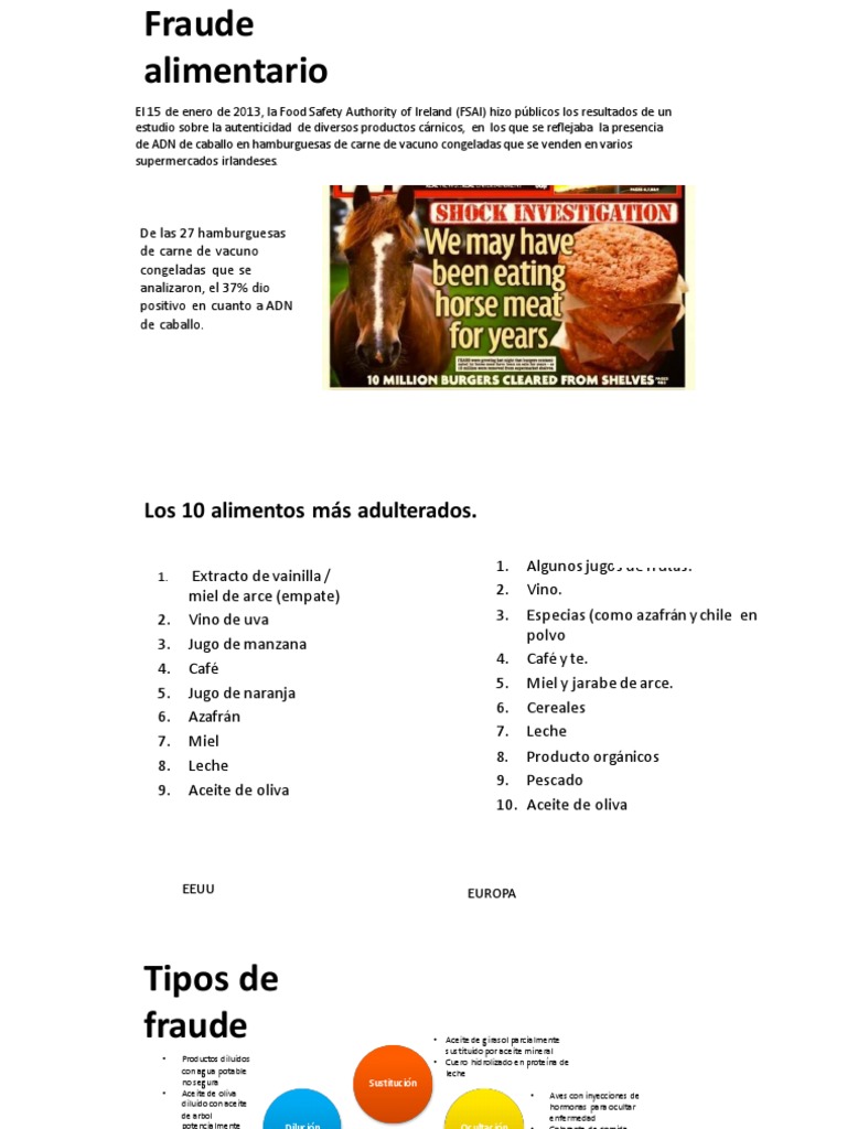 Fraude Alimentario | PDF | Alimentos | Carne