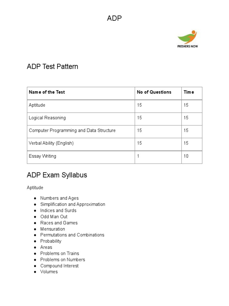 ADP Pattern Topics | PDF | English Language | Preposition And Postposition