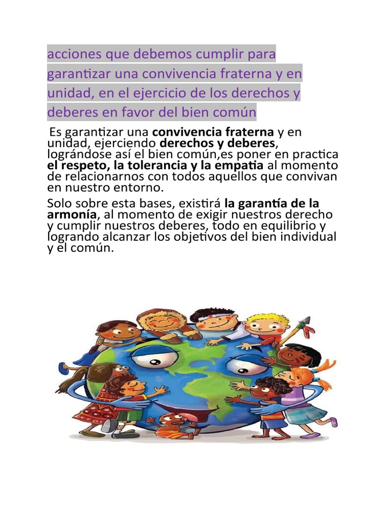 Claves para una convivencia fraterna | PDF