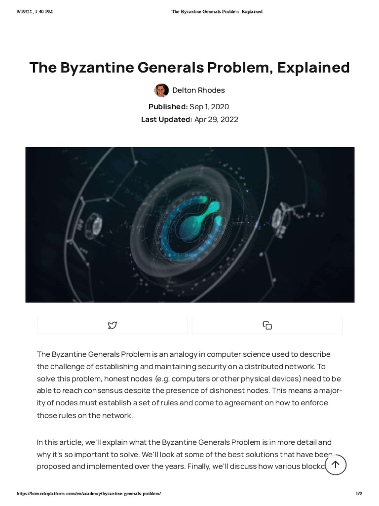 The Byzantine Generals Problem, Explained | PDF | Bitcoin | Cryptocurrency
