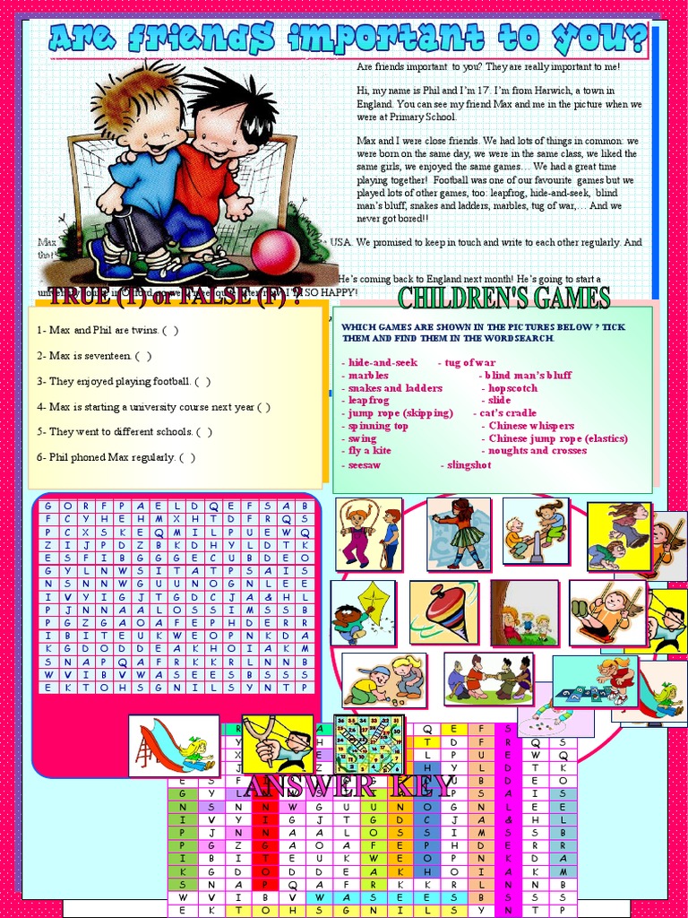 Are Friends Important To You Reading Childrens Gam Reading ...