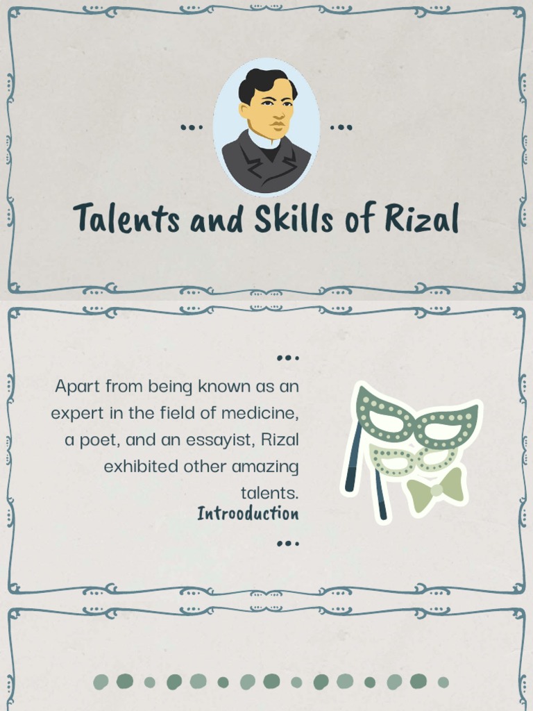 Talents and Skills of Rizal | PDF | Tagalog Language