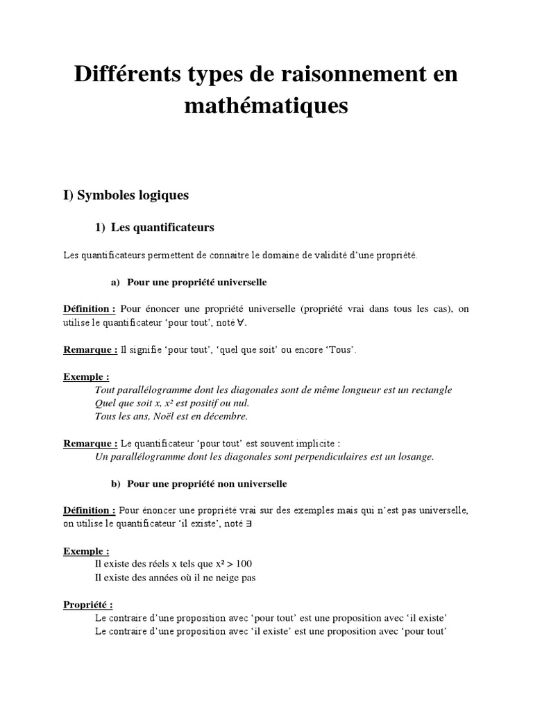 Types de raisonnement en mathématiques | PDF | Métalogique | Syntaxe ...