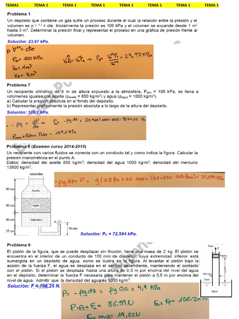 Ejercicios Termodinámica 1 | PDF