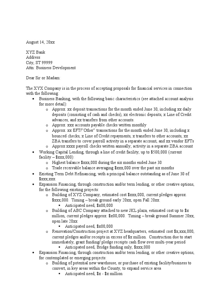 Banking RFP Template Not For Profit | PDF | Cheque | Banks