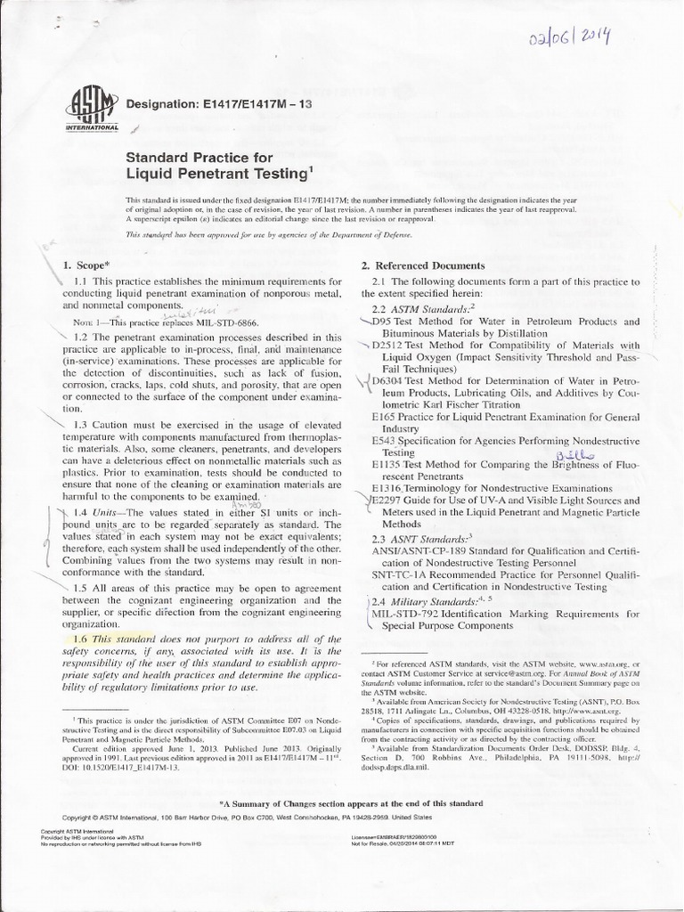 Astm E1417 | PDF