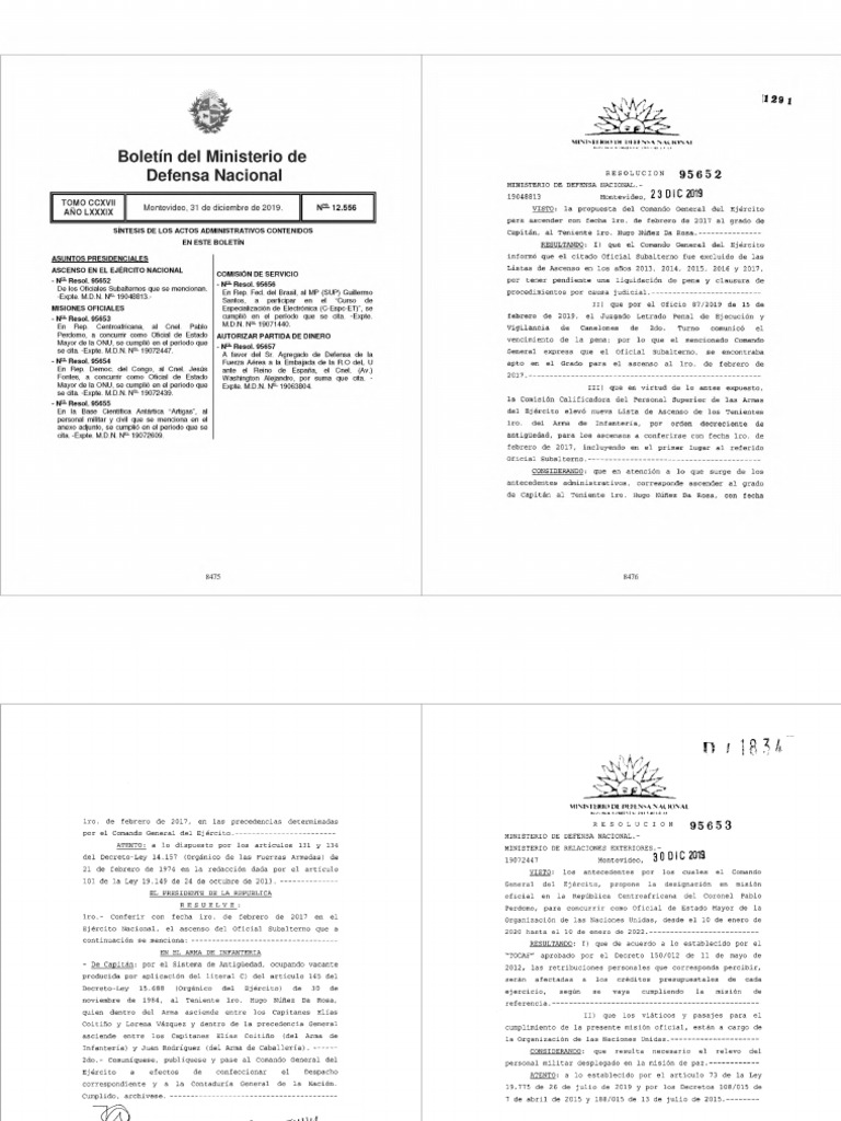 Boletin 12556 | PDF | Oficial general | Uruguay
