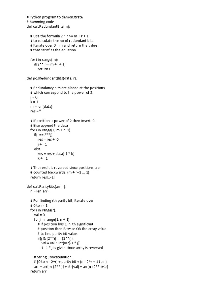 Hamming Code | PDF | Bit | Applied Mathematics
